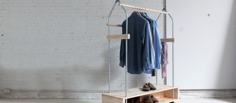 make-diy-wooden-clothes-rack - Women Daily Magazine